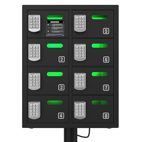 Secure Cell Phone Charging Station Locker w/ 8 Digital Combination ...