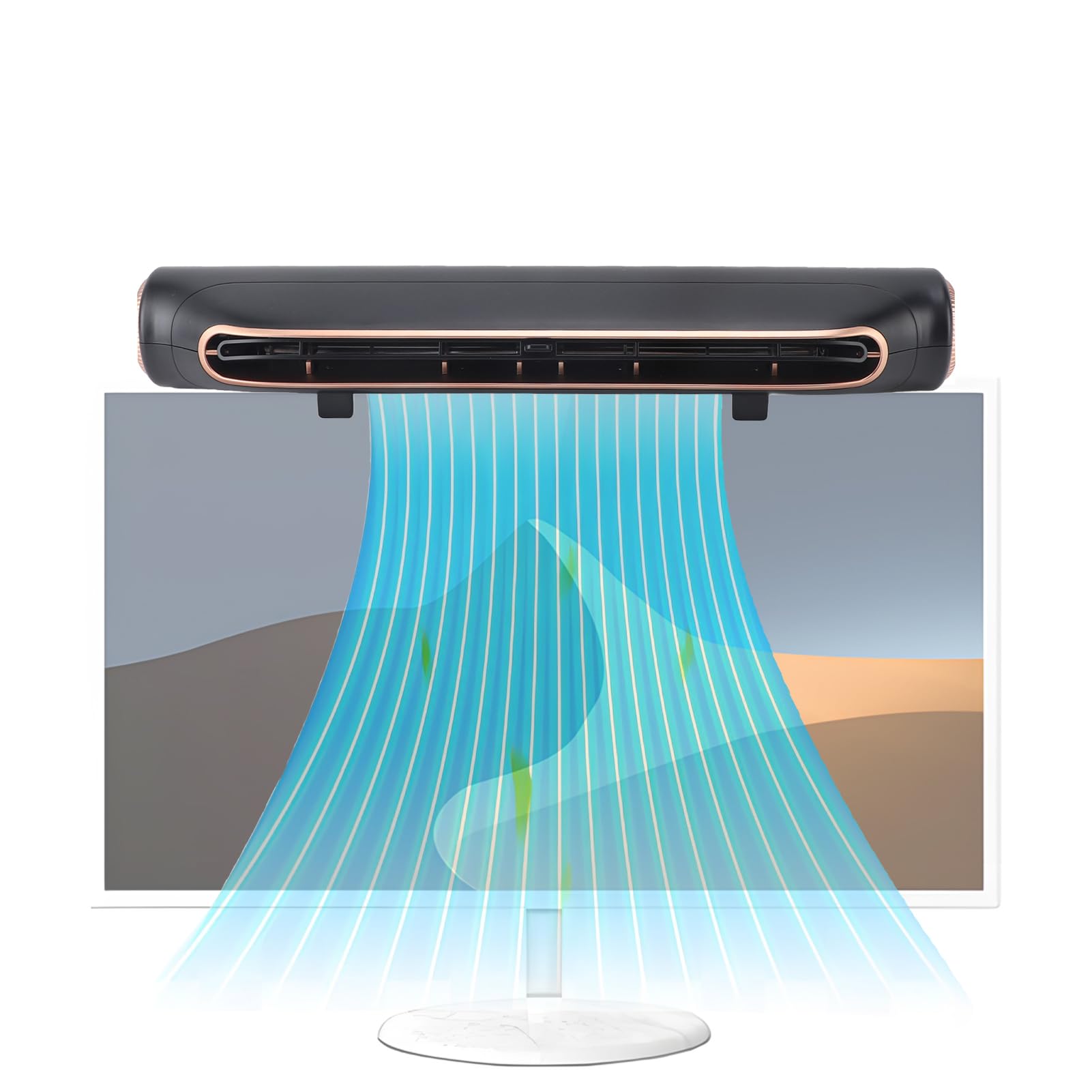 Denash Monitor Clip on Fan,Portable 3 Speed Quiet Bladeless Desk Fan ...