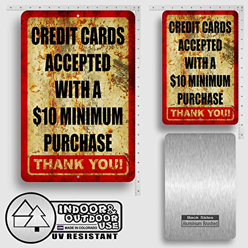 Credit Card Accepted with Minimum 10$ Purchase Metal Business Policy ...