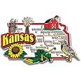Amazon.com: Kansas Jumbo State Magnet by Classic Magnets, 4.4" x 2.8 ...