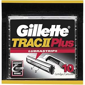 Gillette TRAC II Plus Men's Razor Blade Refill Catridges, 10 Count ...