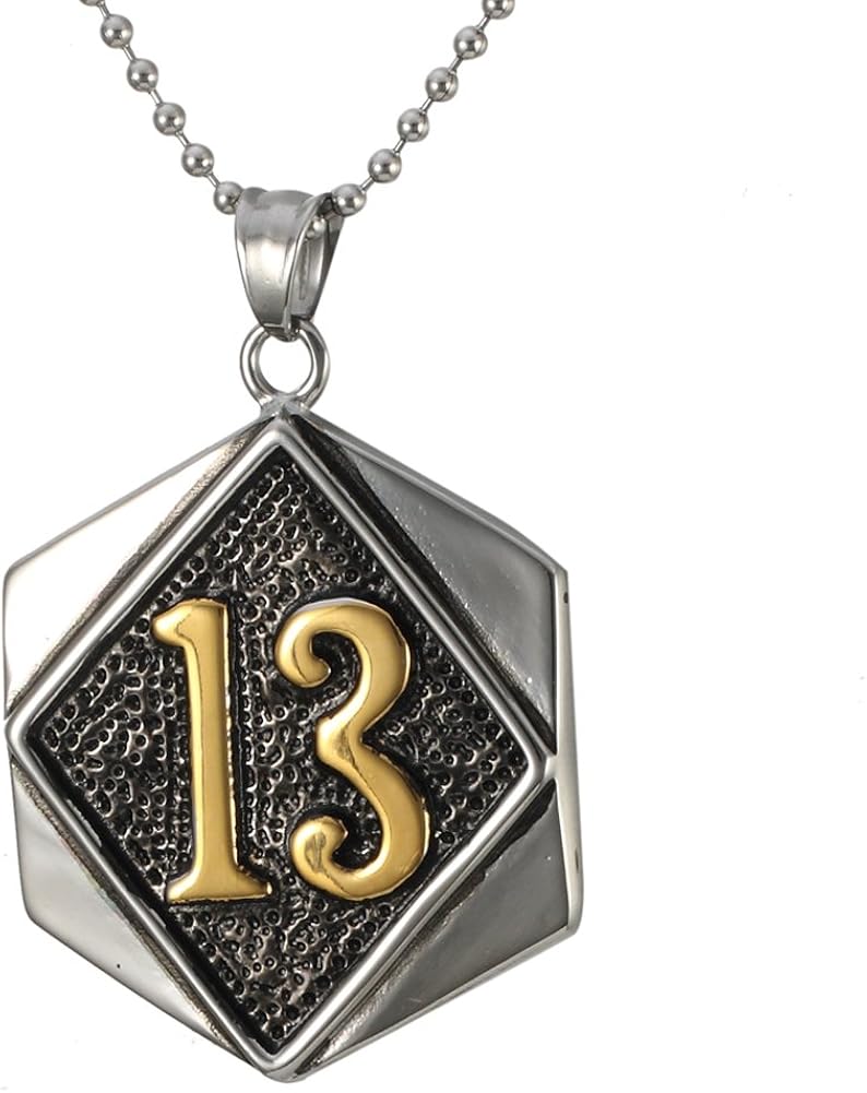 316L Stainless Steel Lucky Number 13 Celtic Gothic Pendant golden ...