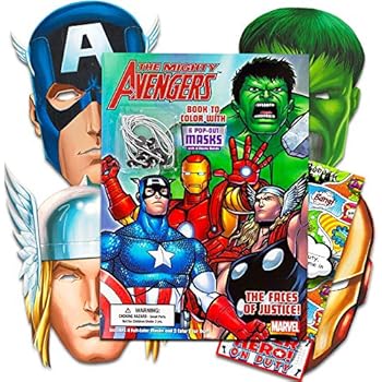 Amazon.com: Marvel Avengers Coloring Book with 6 Avengers Masks (Pop ...