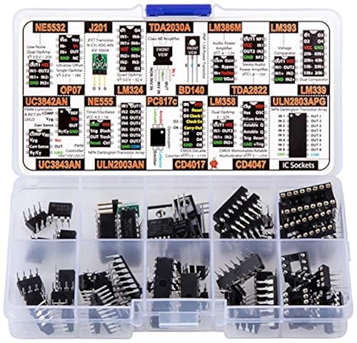 Small IC and Transistor Assortment Box 60 pcs, NE5532, OP07, LM324 ...