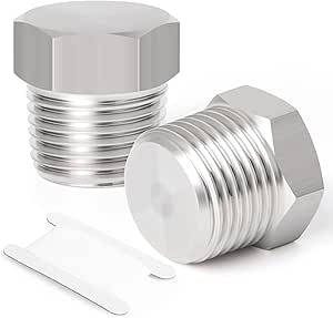 Amazon.com: TAISHER 2PCS Stainless Steel Outer Hex Thread Socket Pipe Plug Fitting 1/4" NPT Male ...