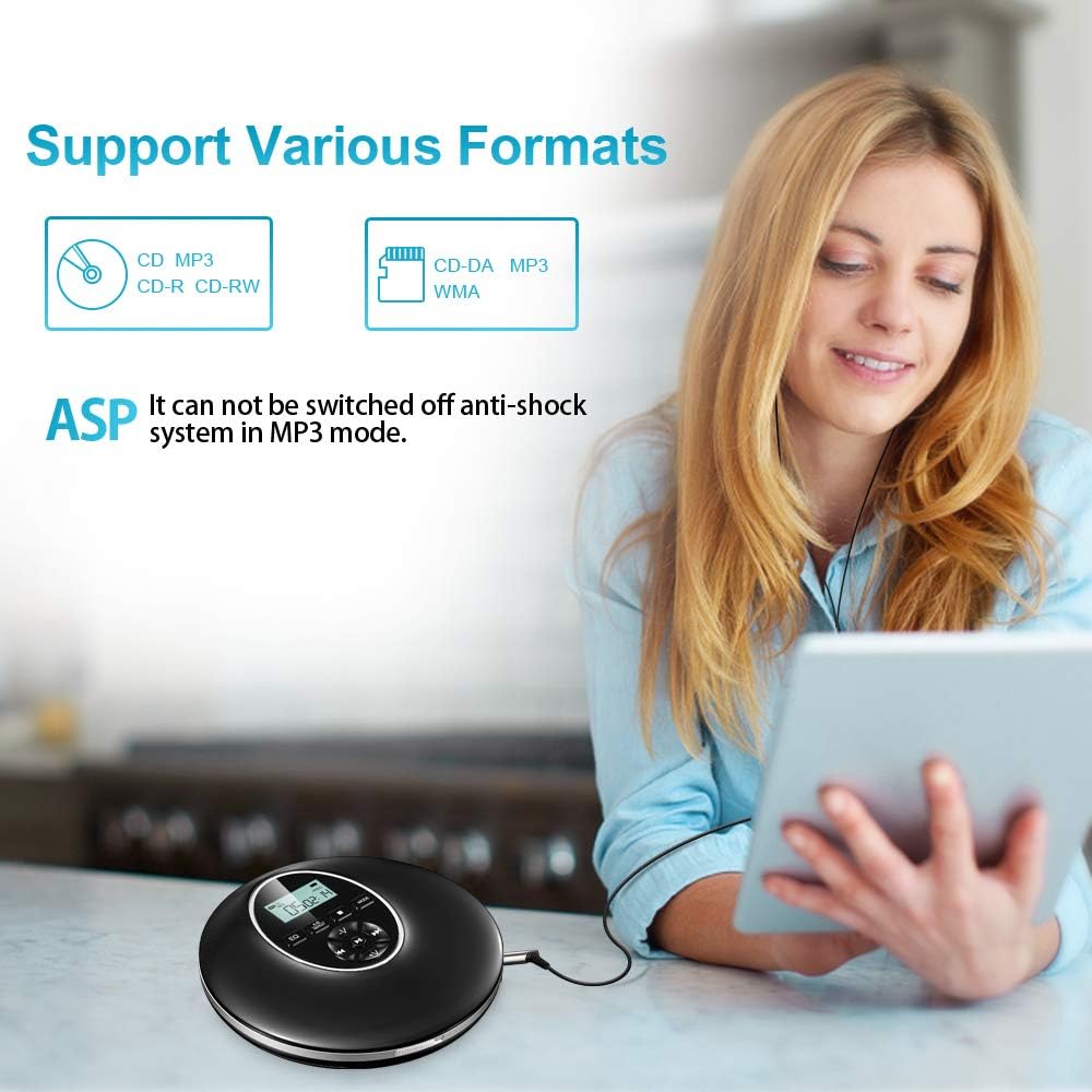 Gueray CD Player Portable Walkman with Headphones High Resolution ...