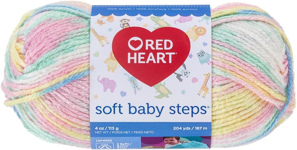 Coats: Yarn Red Heart Soft Baby Steps Yarn, Multi-Colour, 19.86 x 8.89 ...
