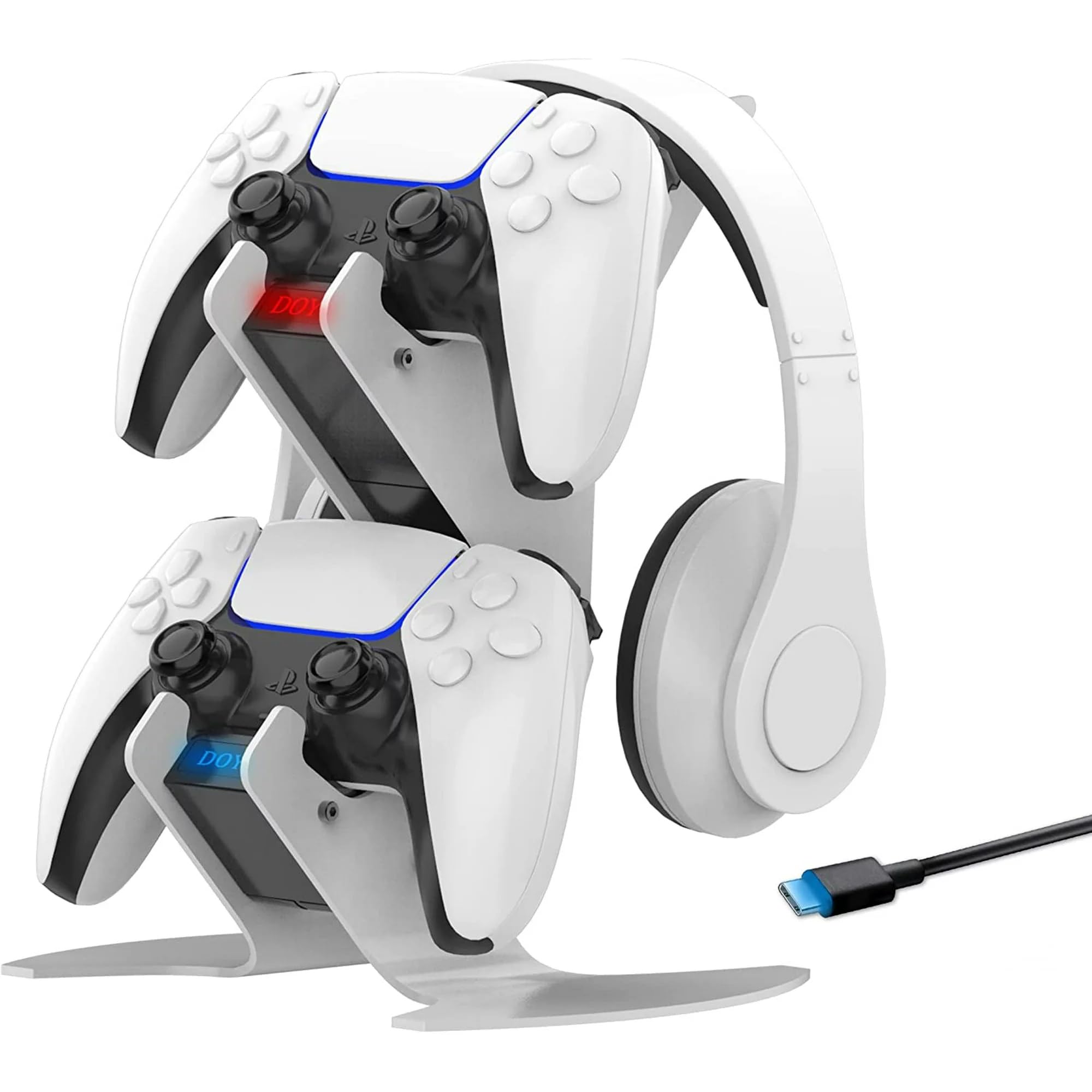 PS5 Controller Charging Station, Charger Headset Stand for PS5 ...