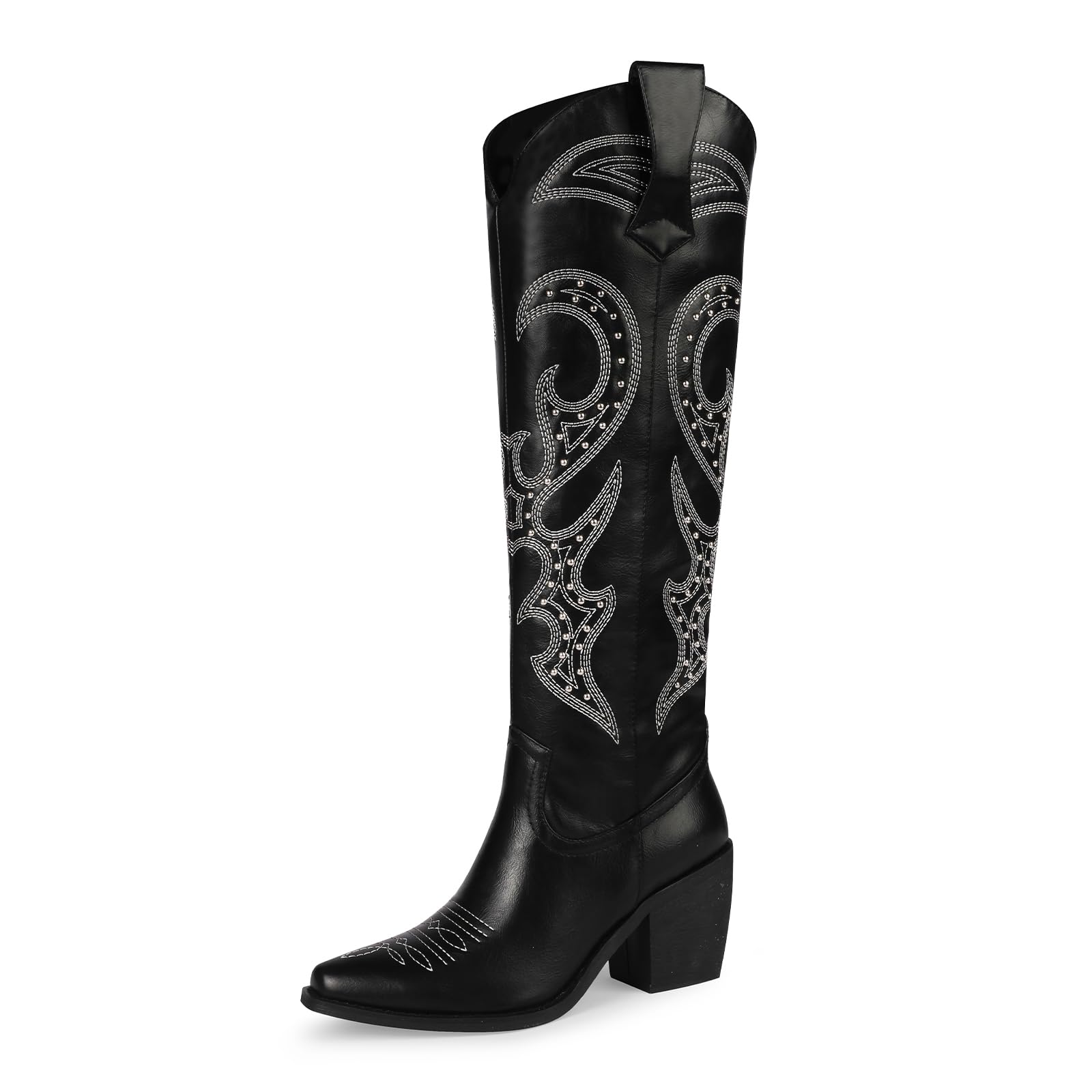 wetkiss Black Cowgirl Boots Black Cowboy Boots for Women Western Boots ...