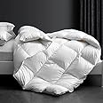 Amazon.com: HYVIF Luxury Down Fiber Comforter, Medium Warmth All Season Duvet Insert, Ultra-Soft ...