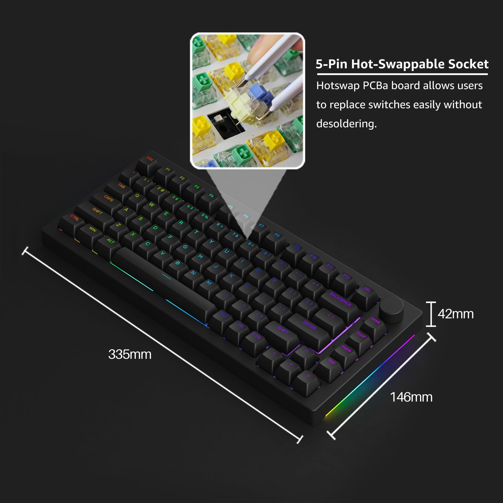Mua Akko 5075B Plus Mechanical Keyboard 75% RGB Hot-swappable Gaming ...