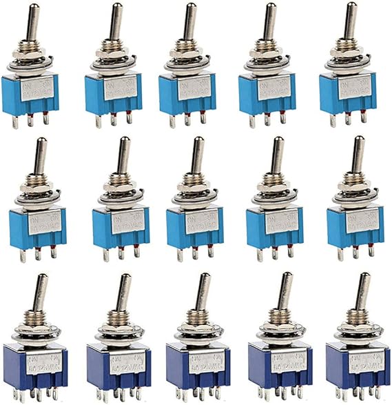 15x Kippschalter 125V 6A, 5x 6 Polig 2 Position SPST Metallhebel ...