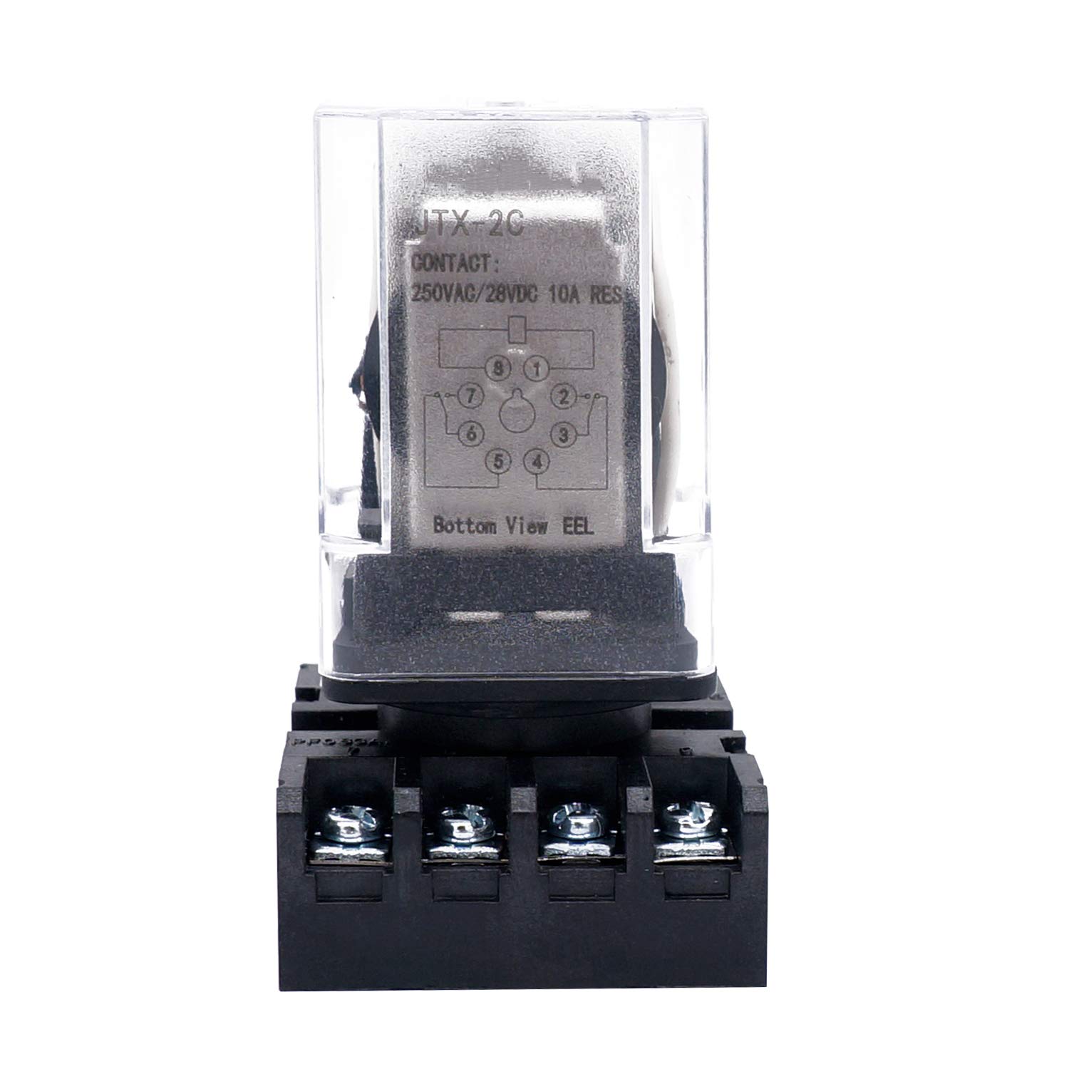 Taiss/JTX-2C, MK2P-I DPDT Power Relay with Plug-in Terminal Socket Base ...