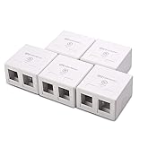 Amazon.com: Cable Matters UL Listed 5-Pack 1-Port Keystone Jack Surface ...