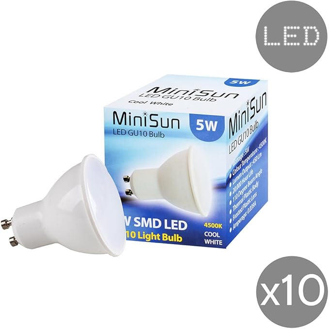Pack of 10 - MiniSun Thermal Plastic 5w High Power Long Life 50w ...