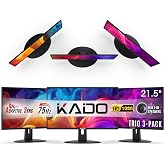 Amazon.com: Kado Triple Monitor Setup - 3-Pack 27" 1920x1080 Curved ...