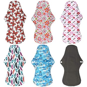 Amazon.com: 6Pcs Resuable Waterproof Menstrual Pad Sets Including 1Pc ...