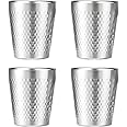 Amazon.com | TIICOO Stainless Steel Cups 4 Packs 10oz/300ml Stackable ...