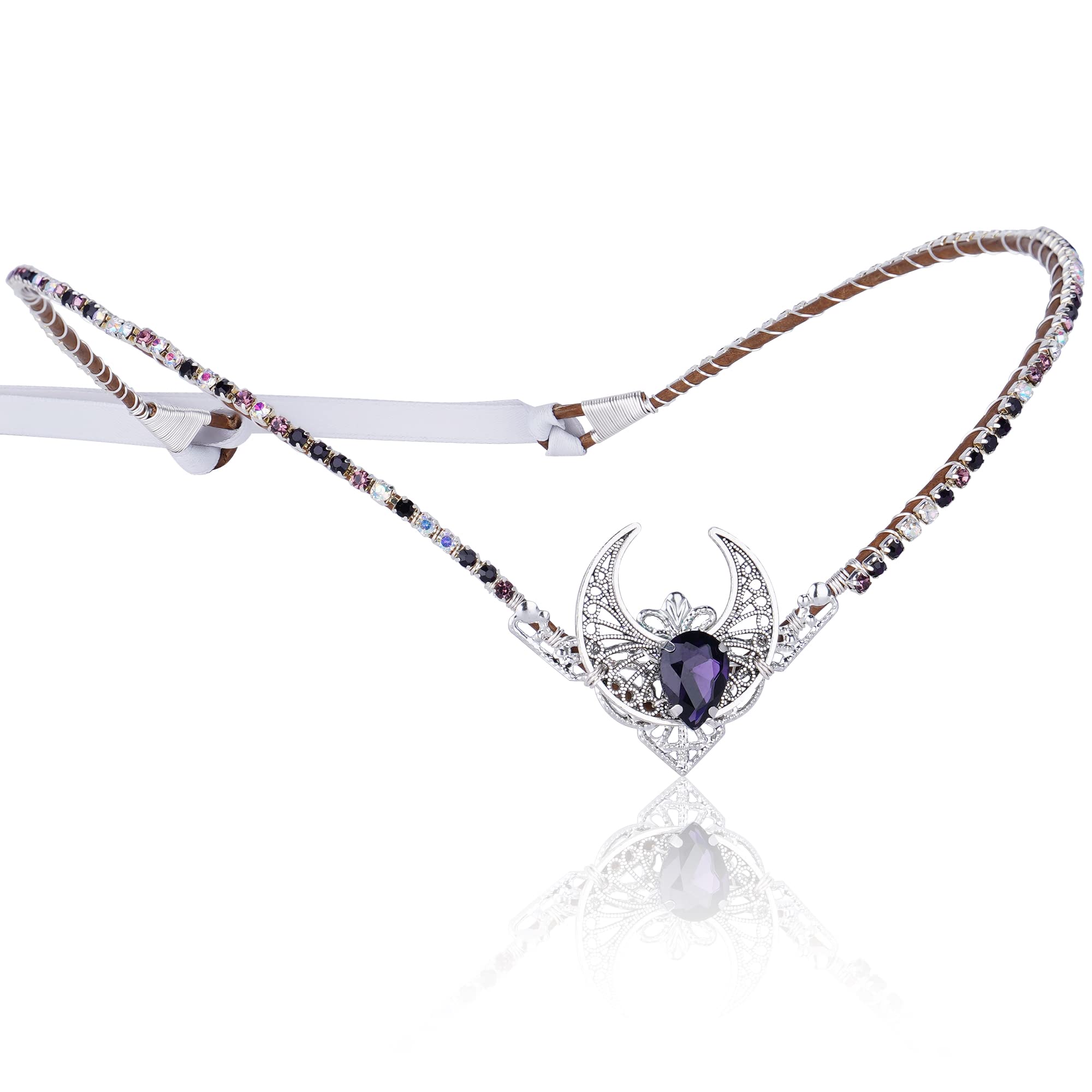 Mua Handmade Silver Moon Fairy Crown Rhinestone Elf Headpiece Elven ...
