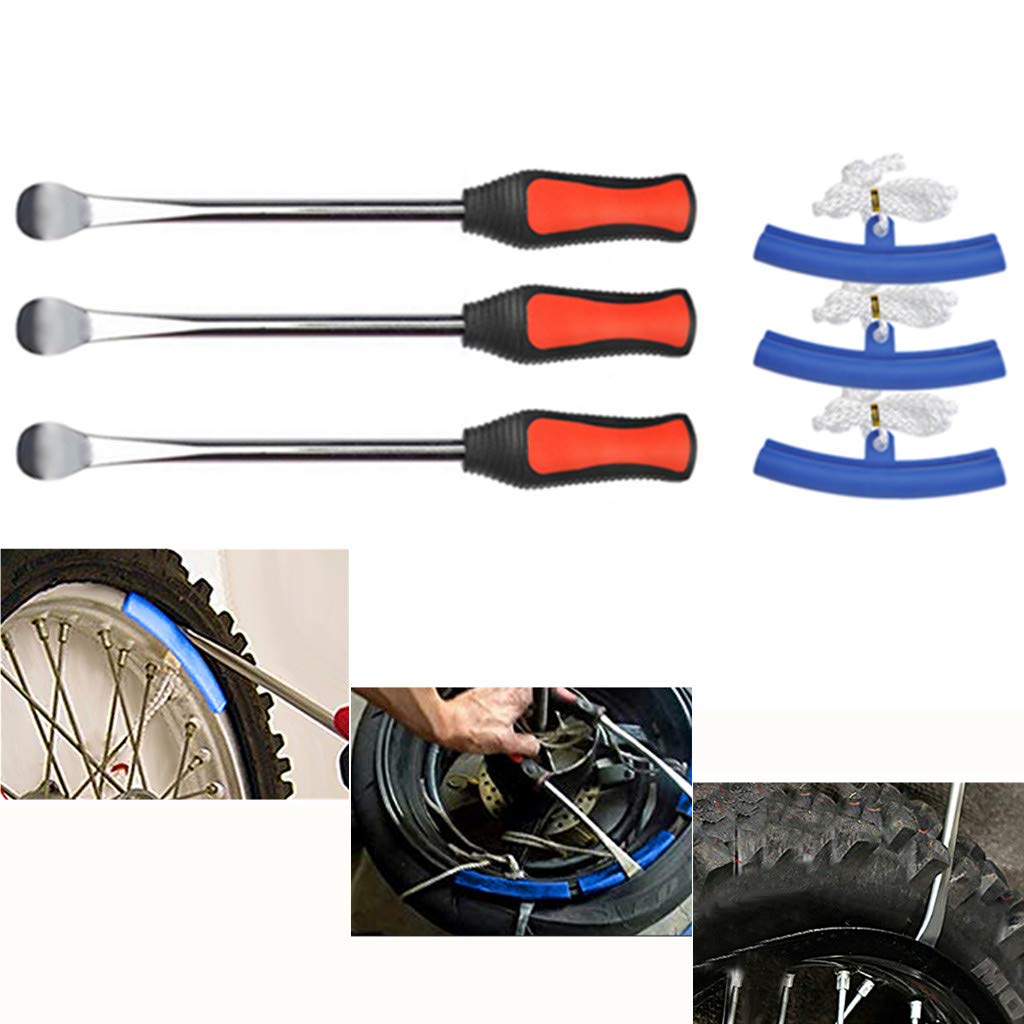 YOTINO 3 PCS Tyre Levers Tool Spoon with Wheel Rim Protectors for ...