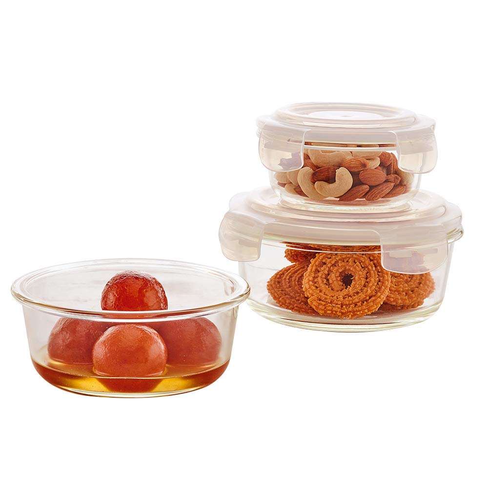 Buy MARIYA Set Of 3 Microwave Oven Safe Gift Set Glass Storage Container 400ml 620ml buy-mariya-set-of-3-microwave-oven-safe-gift-set-glass-storage-container-400ml-620ml