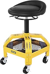 Amazon.com: VEVOR Rolling Garage Stool, 300LBS Capacity, Adjustable ...