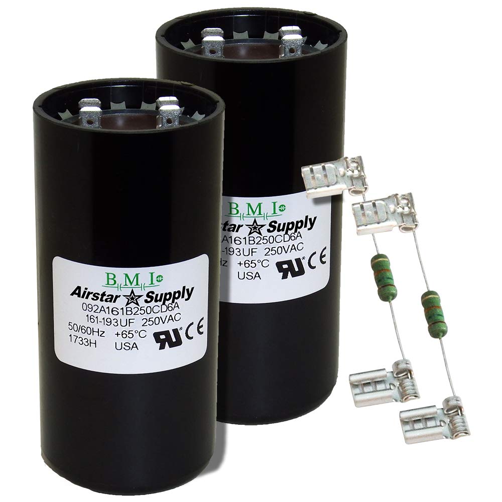 (2) Pack, 161-193 uF x 250 VAC - BMI/USA Start Capacitor ...