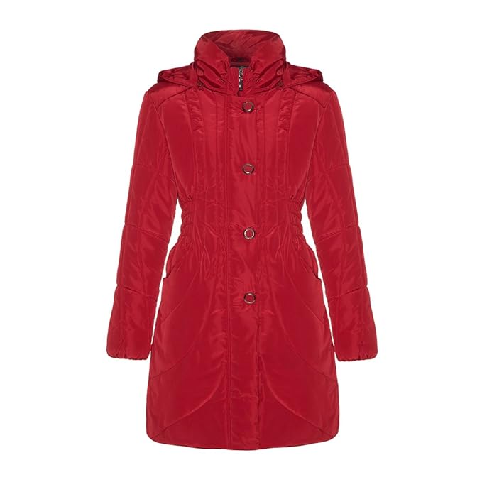David Barry - Womens Hooded Padded Winter Coat Size, Red, 18 44: Amazon ...