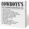 Amazon.com: Western Desk Decor Wooden Box Sign, Cowboys's 10 ...