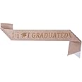 Amazon.com: JOJO FLY Rose Gold Graduation Sash with Glitter Letter I ...