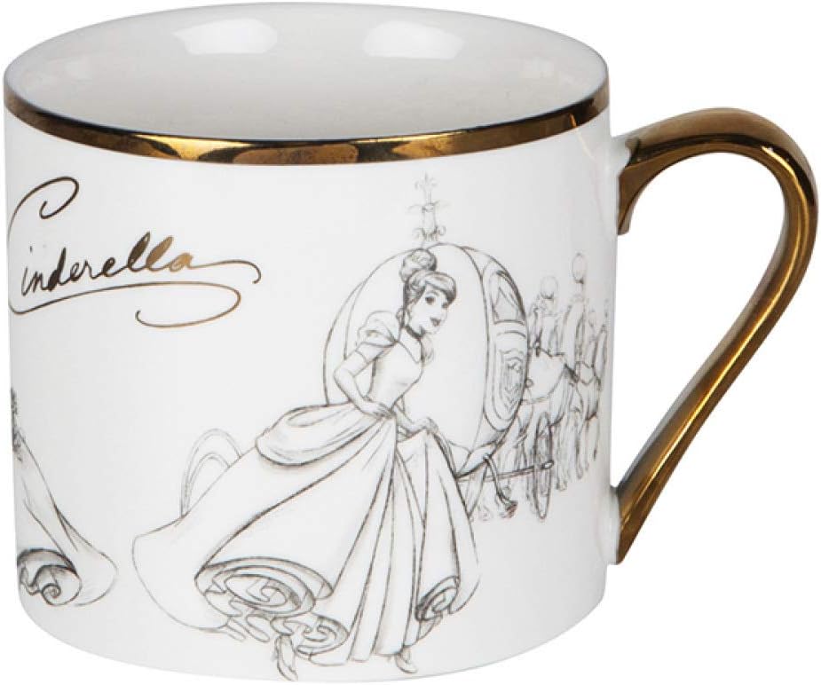 Disney Classic Cinderella Collectable Ceramic Mug in Box with Gold Rim ...