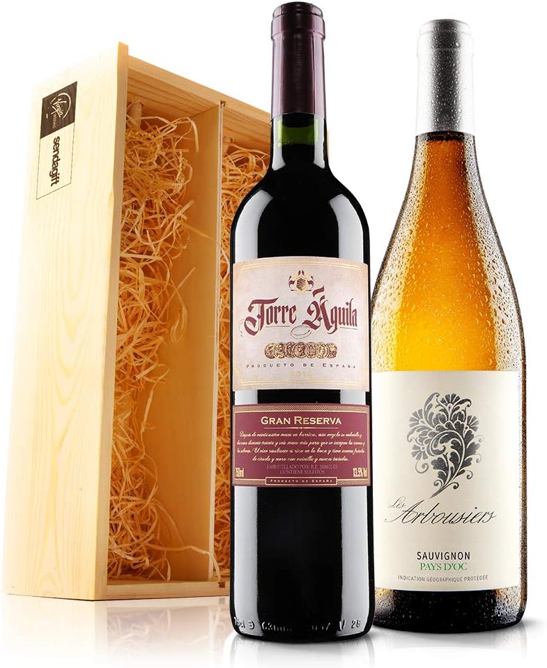 Classic Mixed Wine Duo (2x75cl) in Wooden Gift Box - Sendagift by ...