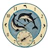 Springfield 92512NM 12" Dolphin Poly Resin Clock with Thermometer, Tan ...