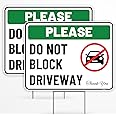 Amazon.com: 2PC Do Not Block Driveway Sign with Stake, 17 Inches by 13 ...