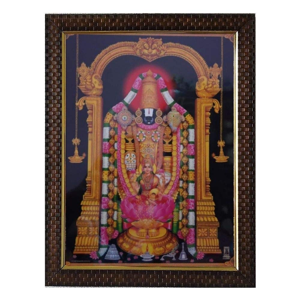 Lalitha Photo Frame Works Synthetic Wood Lord Tirupati Balaji ...