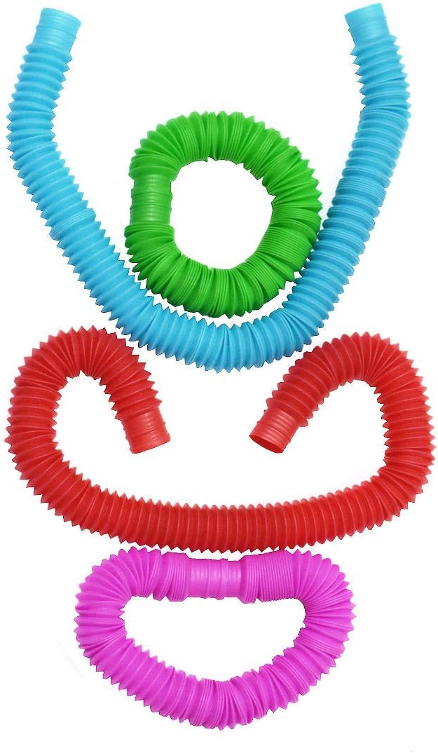 Toys & Games 4 Pack Fidget Pop Tube Toys for Kids and Adults,Pop Multi-Color Tubes Sensory Toy ...