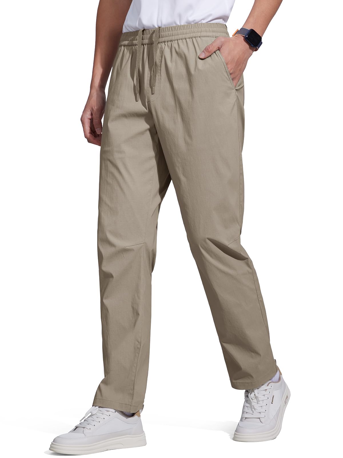 FREE SOLDIER Men's Elastic Waist Lightweight Water Resistant Quick-Dry ...