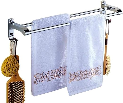 Bathroom Shelf rack Stainless Steel Tower Hanger Double Pole Kitchen ...