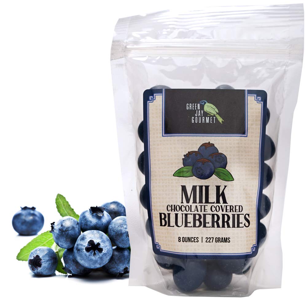 Amazon.com : Green Jay Gourmet Milk Chocolate Blueberries - Handmade ...