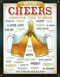 Amazon.com: Cheers Around The World Beer Tin Sign 13 x 16in: Home & Kitchen
