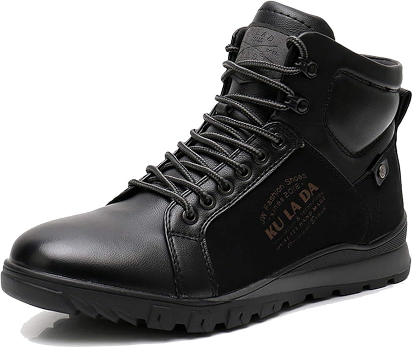 Botas Blancas para Hombre, Botas de Piel Gruesa de Piel sintética cálida para Nieve, Botas para ...