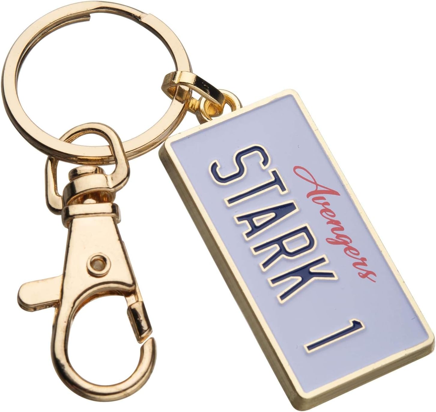 Iron Man Marvel Stark 1 License Plate Keychain – BigaMart