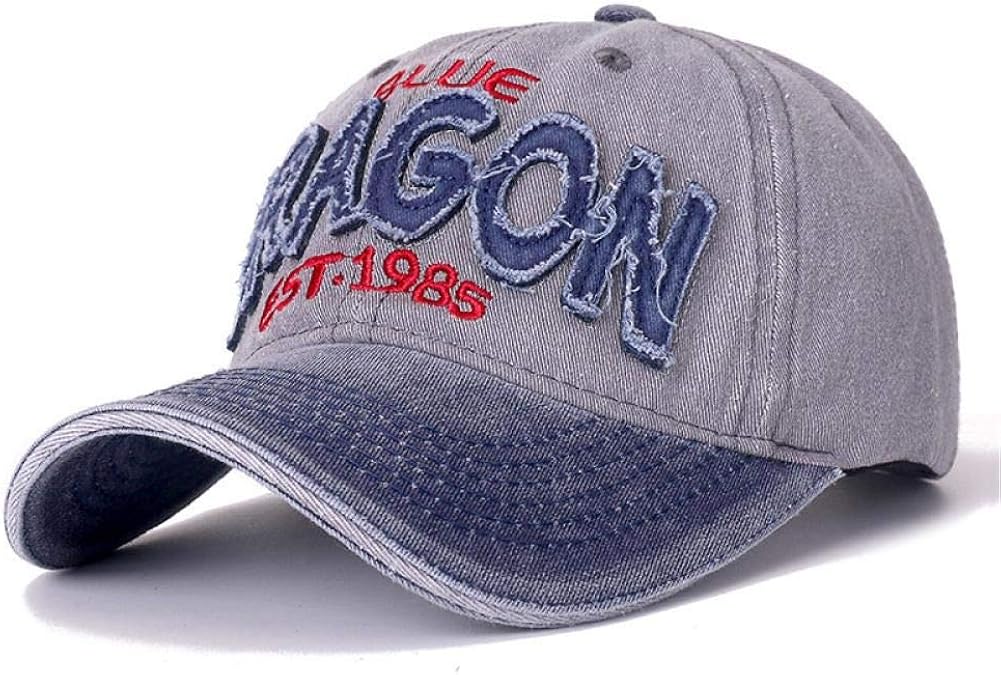 JKJKL Baseball Cap 3D Retro Oragon Embroidered Washed Cotton Baseball ...