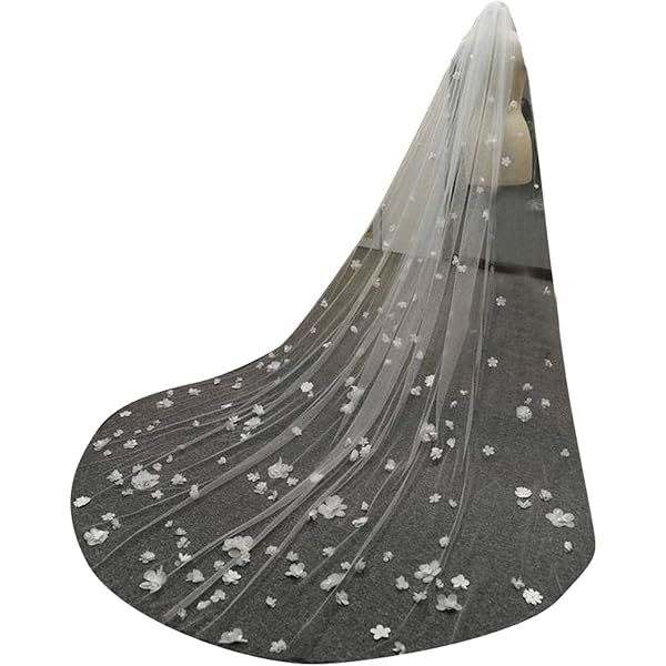 On Veil Creek Macria Cathedral Wedding Veil - 3 Meter Pearl Veil With ...