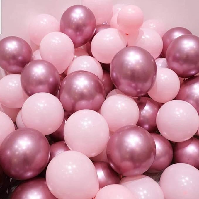 Amazon.com: Light Pink and Mauve Balloons, 50PCS 12 Inch Latex Balloons ...
