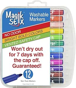 Amazon.com: Magic Stix 12pk - Washable markers that won't dry out ...