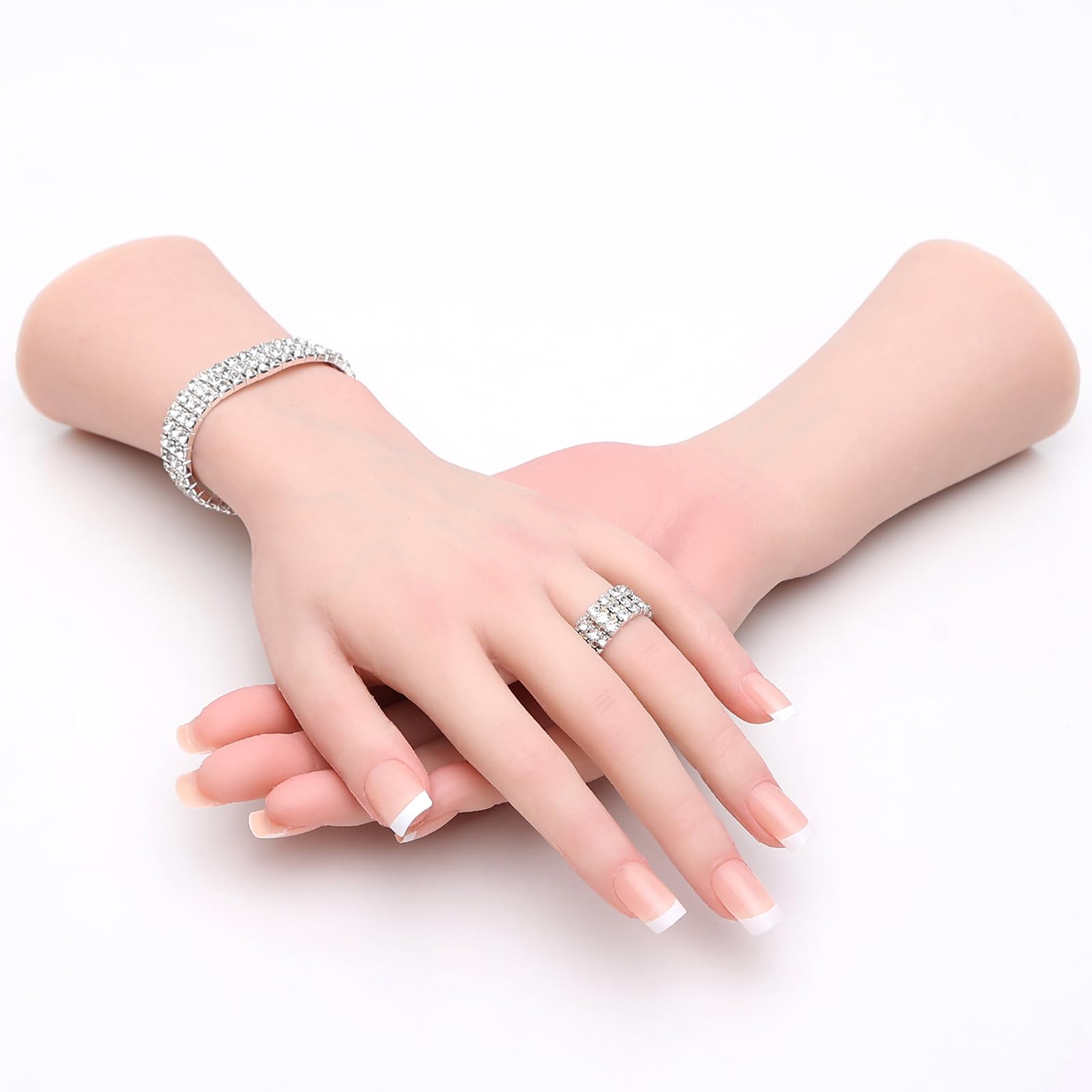Realistic Silicone Female Hand Model Fake Hand Flexible Finger Bendable ...