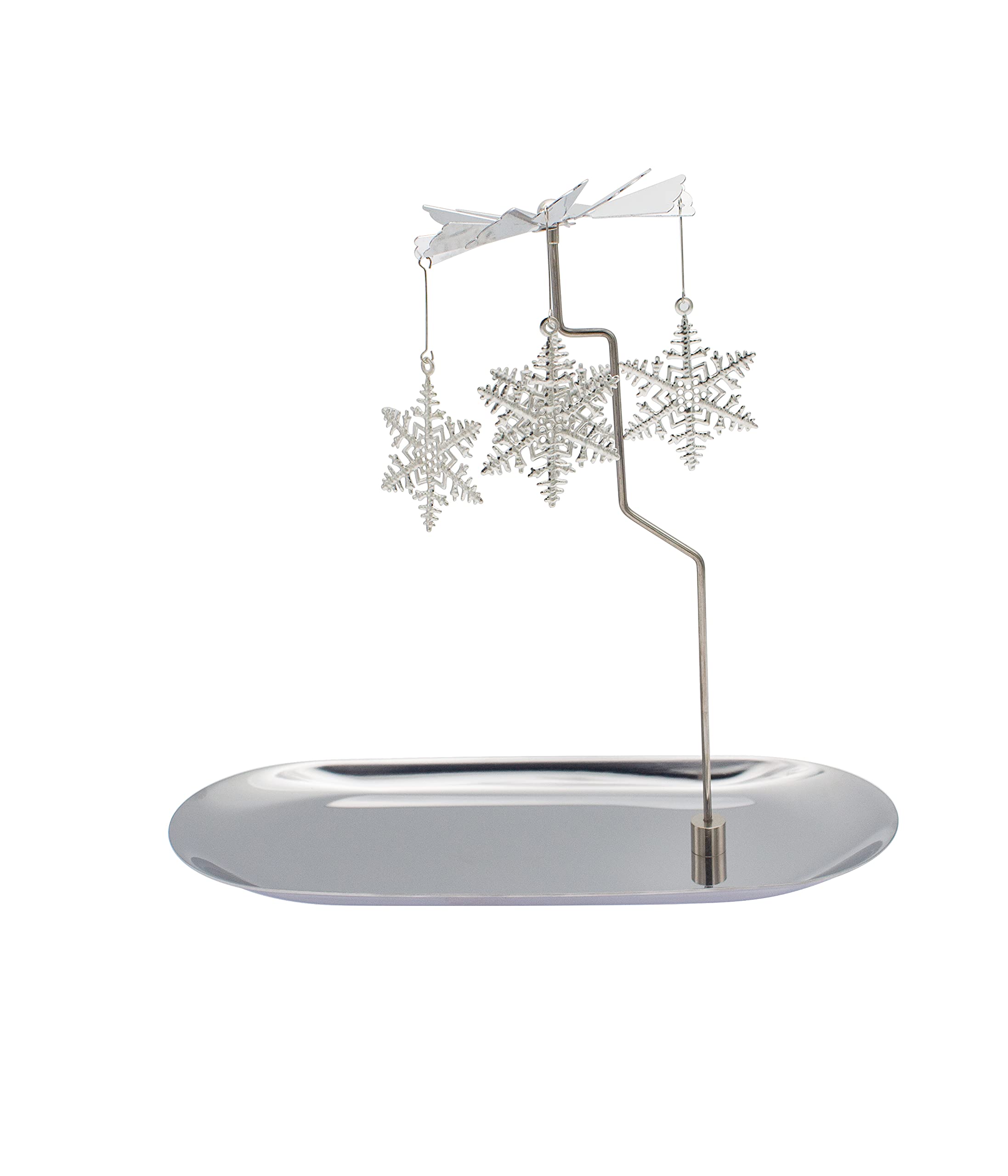 Spinning Candle Holders with Tray, Silver Rotating Rotary Light Holders ...