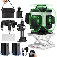 Nivel Láser Autonivelante Verde, 360° Nivel Automático con Control Remoto, 16 Líneas 4D ...
