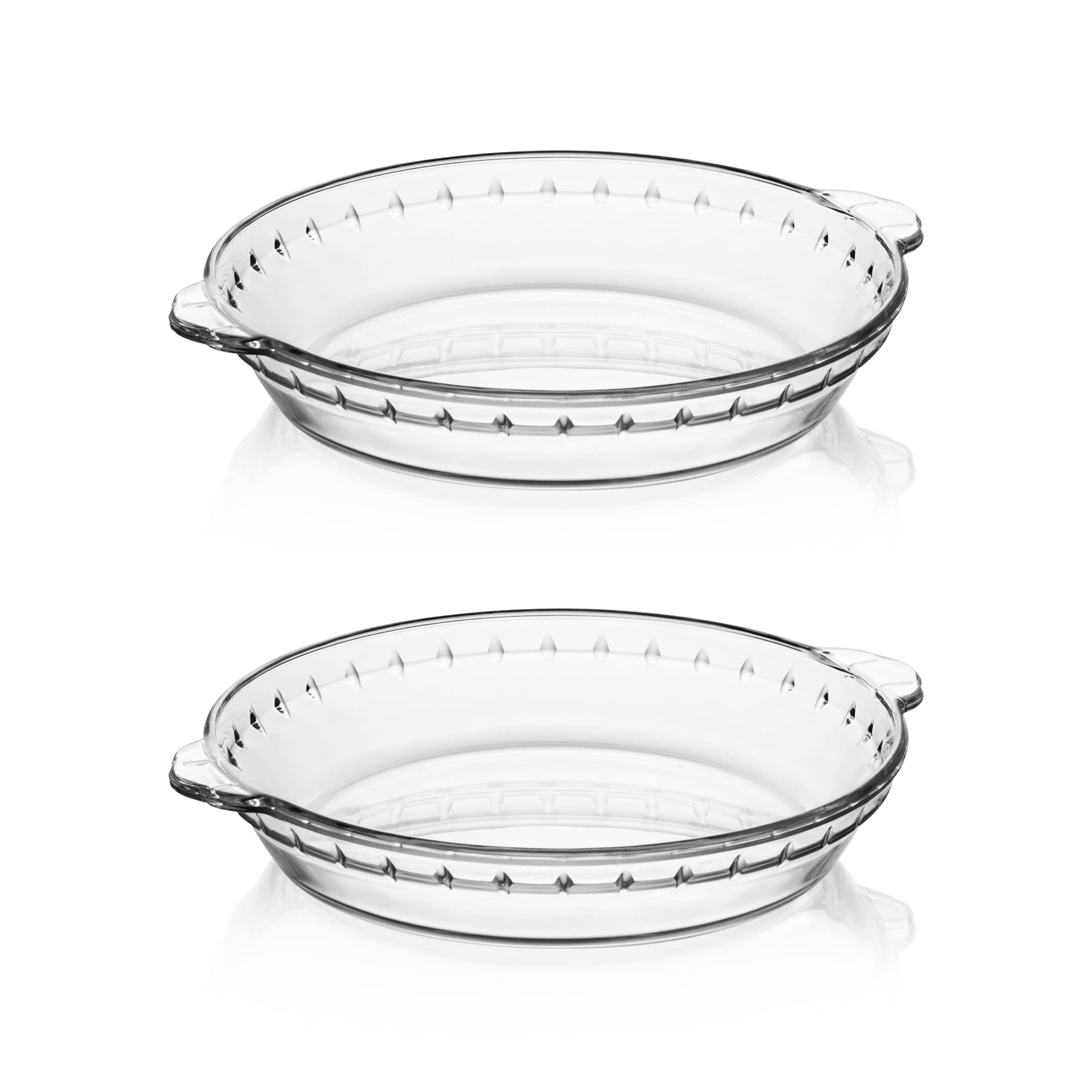 Sweejar Glass Pie Pan for Baking(2 pack), 7.5 Inches Round Baking Dish ...